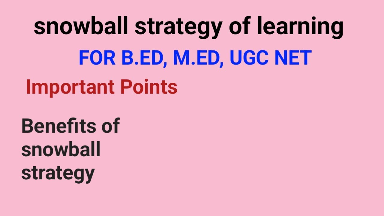 Snowball strategy of learning for B.ed and M.ed#B.ed#M.ed - YouTube