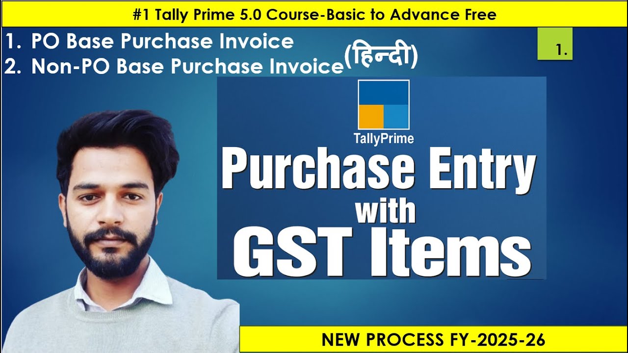 Tally Prime- Purchase Entry With GST in Tally Prime | Purchase Bill ...