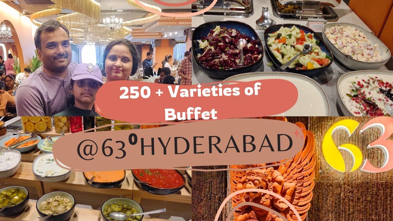 వామ్మో 250+ varieties ఆ😱🍜 @63⁰ degrees #buffet #food #hyderabad - YouTube