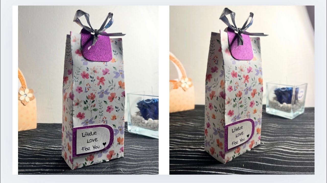 How to make a Paper Gift bag at home - Paper shopping bag craft ideas ...