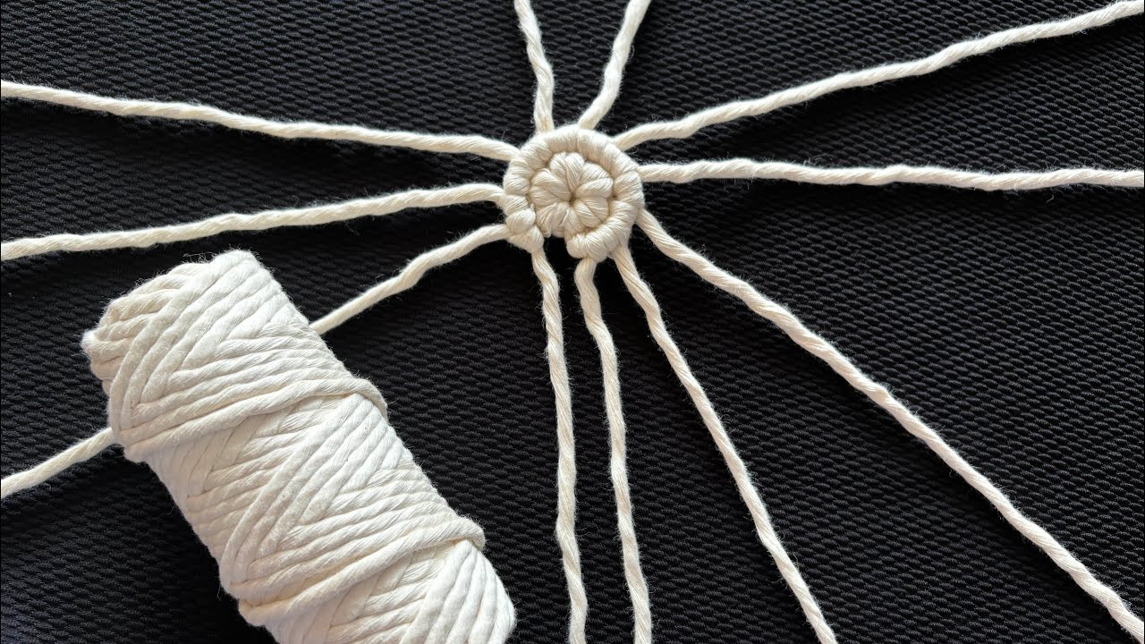 Macrame - Macrame Simple DIY Coaster🫕☕️⚪️ - Easiest Macrame Step By ...