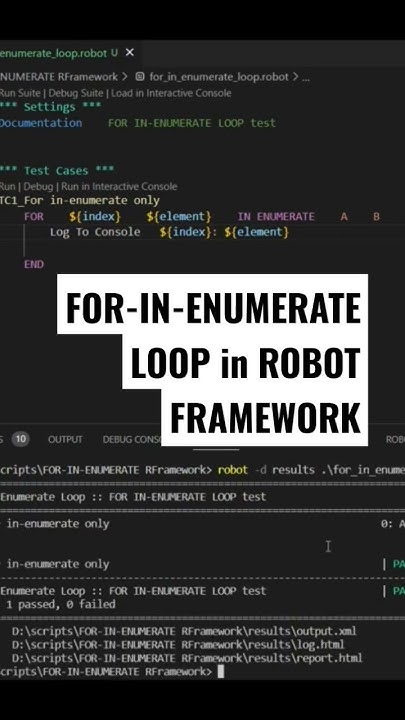 For In Enumerate Loop In Robot Framework Robotframework Pythonautomation Shorts Youtube