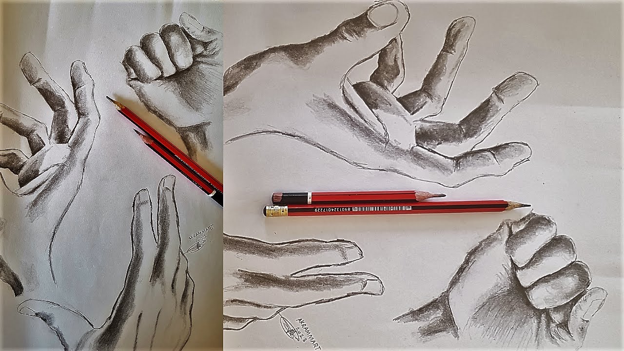 Drawing Hands With Graphite - YouTube