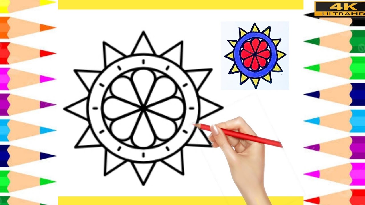 Rangoli Drawing|| Special Rangoli Design|| How To Draw Rangoli For ...