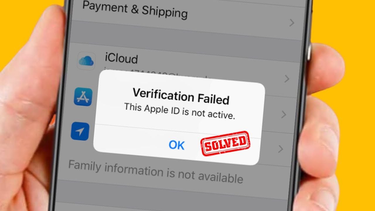 Verification Failed This Apple ID is Not Active | iPhone | iPad | iOS ...