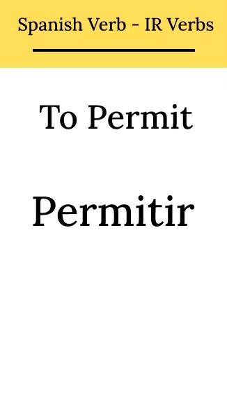 Learn How to Say the Verb "To Permit / Permitir" in Spanish | #shorts # ...