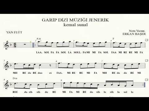 GARİP FİLM MÜZİĞİ kemal sunal YAN FLÜT NOTALARI ALTYAPI.