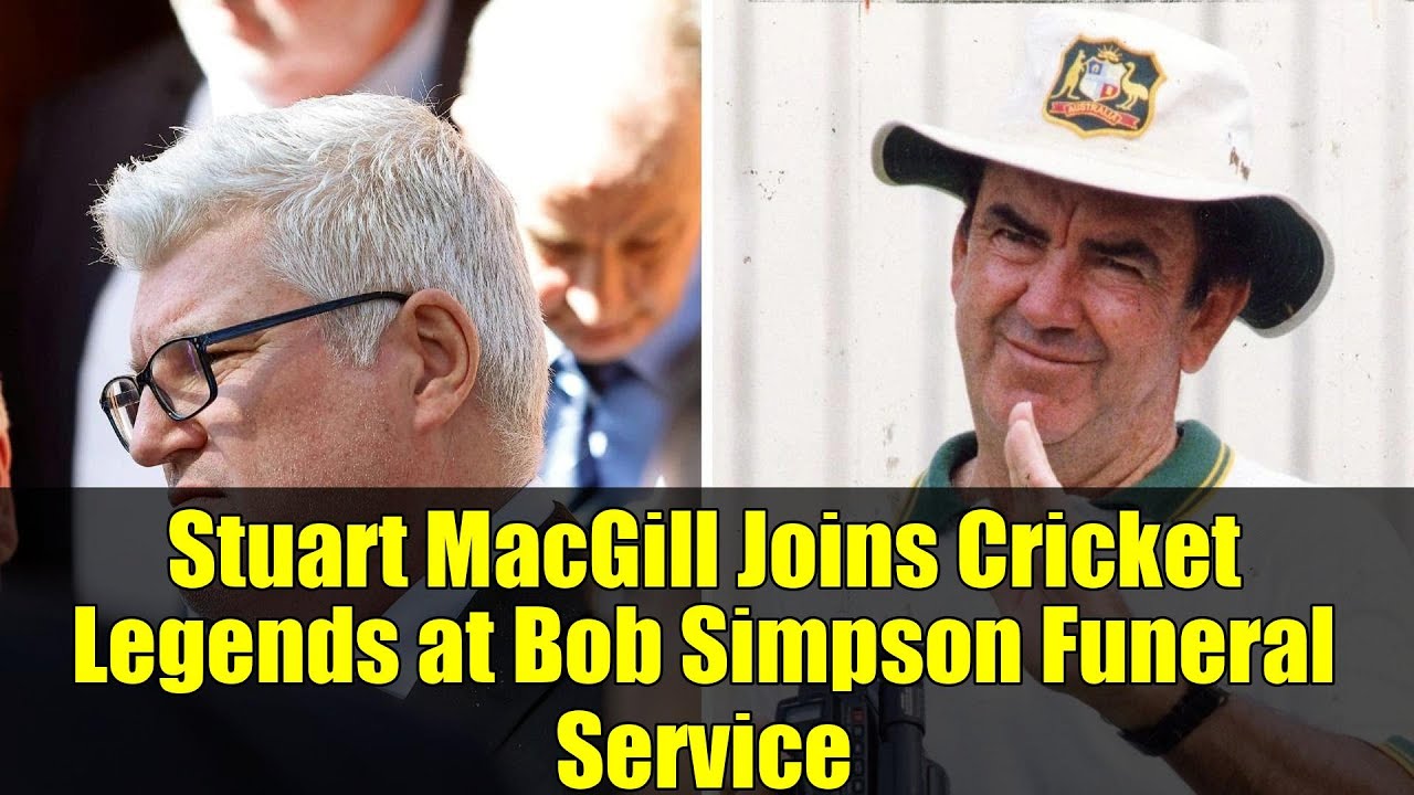 Stuart MacGill Joins Cricket Legends at Bob Simpson Funeral Service - YouTube