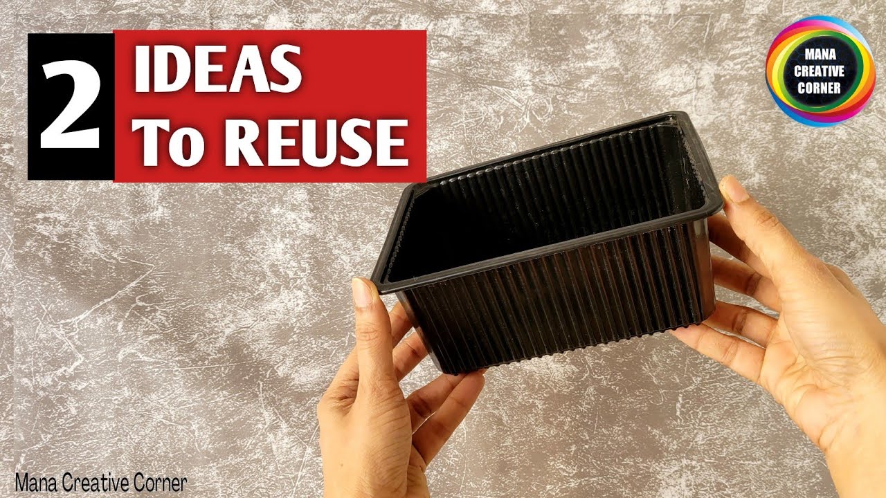 2 Disposable Food Containers reuse ideas/2 Best out of waste craft ...