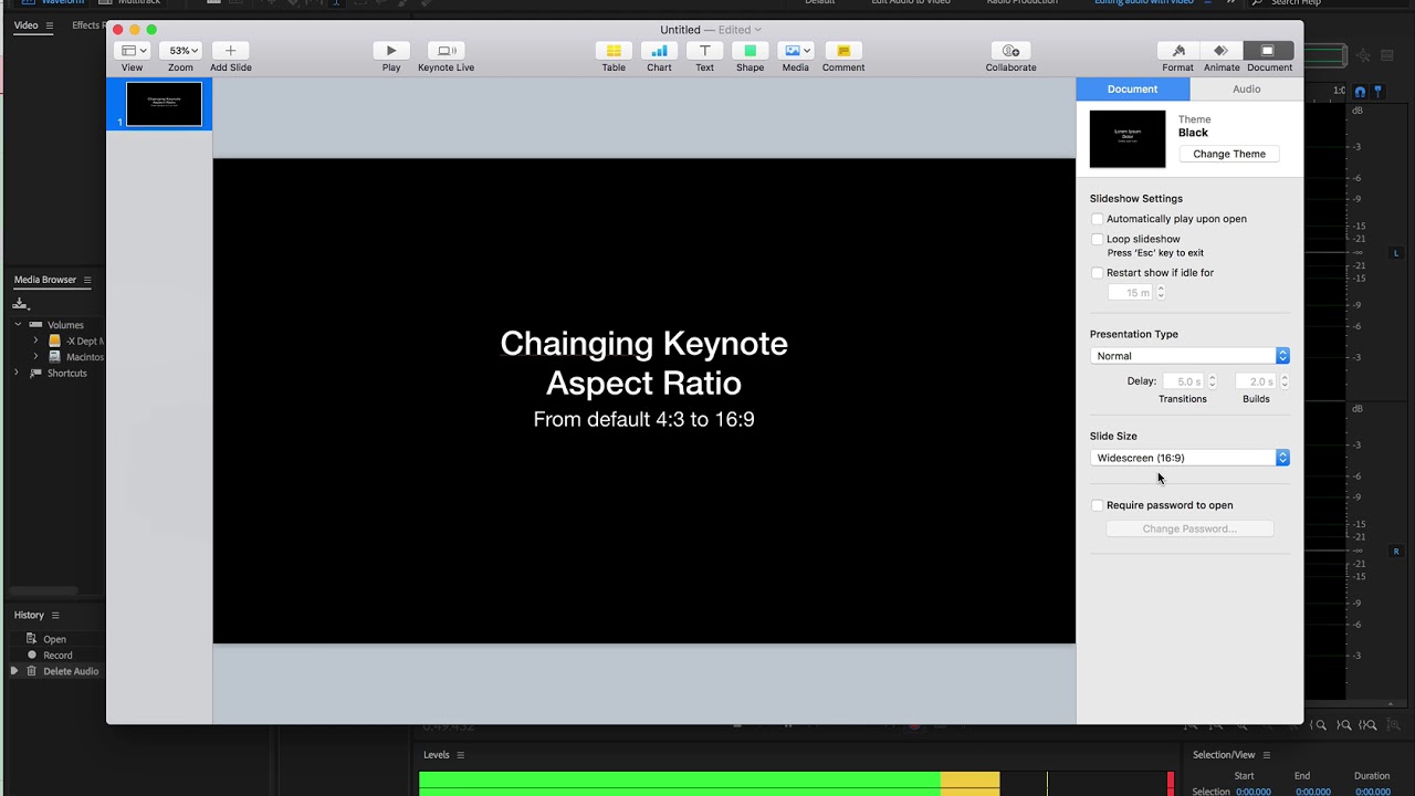 Setting Aspect Ratio in Apple Keynote - YouTube