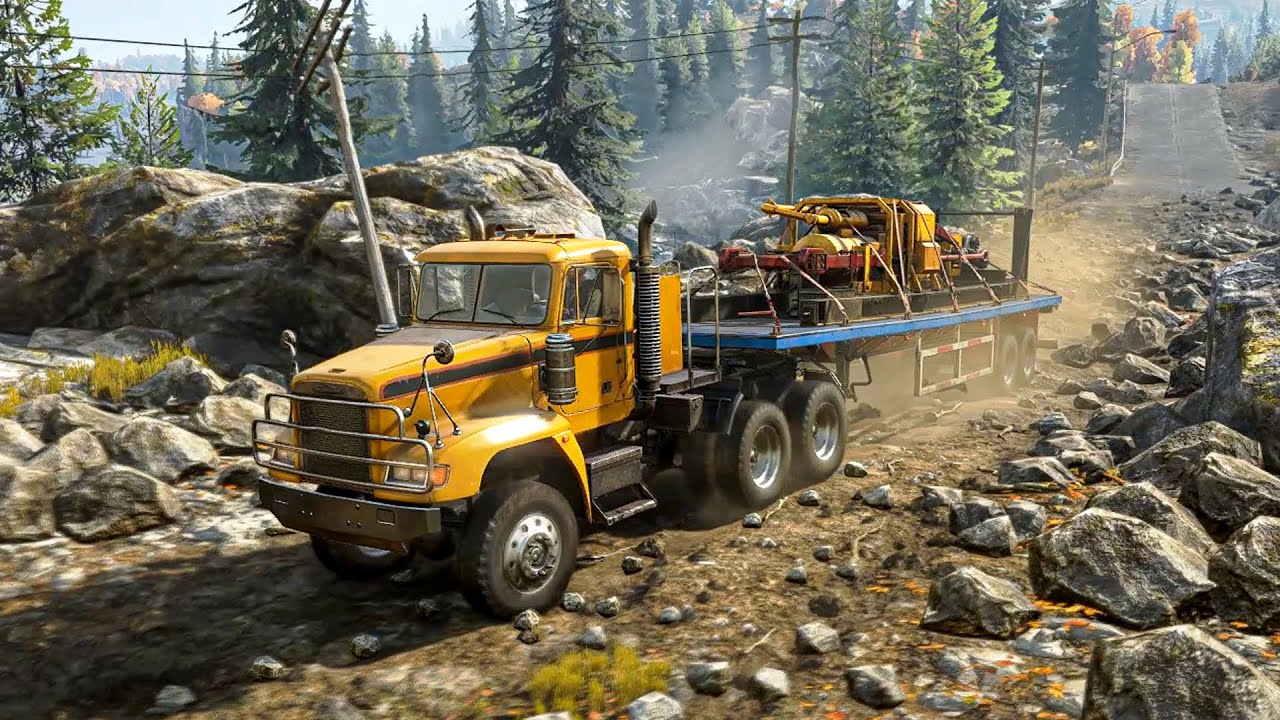 Snow Runner | Oil Rig Drill | Freightliner M916A1 - YouTube