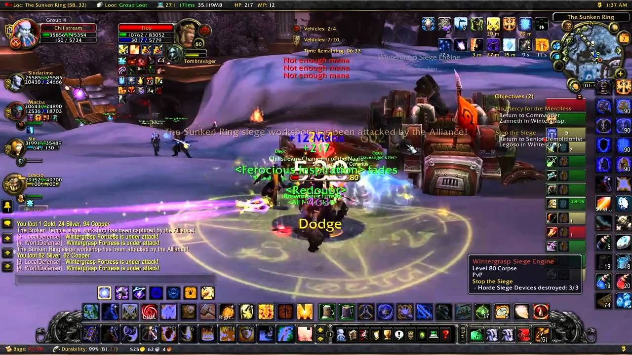 World of Warcraft wintergrasp battle as a tank. - YouTube