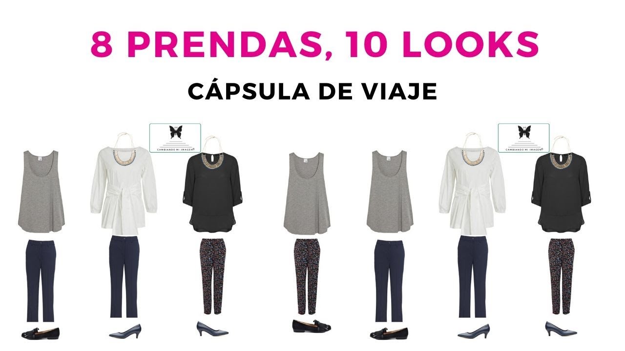 8 prendas, 10 looks para tu cápsula de viaje| Asesoría de imagen - YouTube