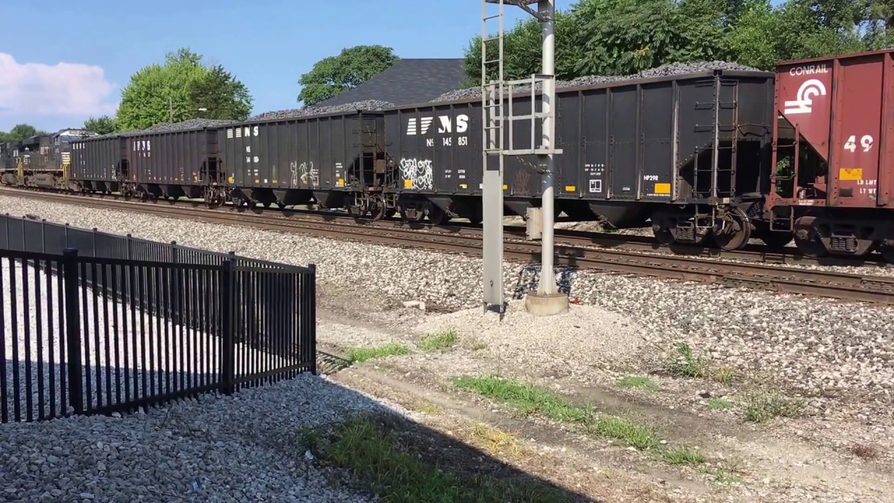 A Long and Heavy NS Coke Ash Train 684 at the Iron Triangle inFostoria ...