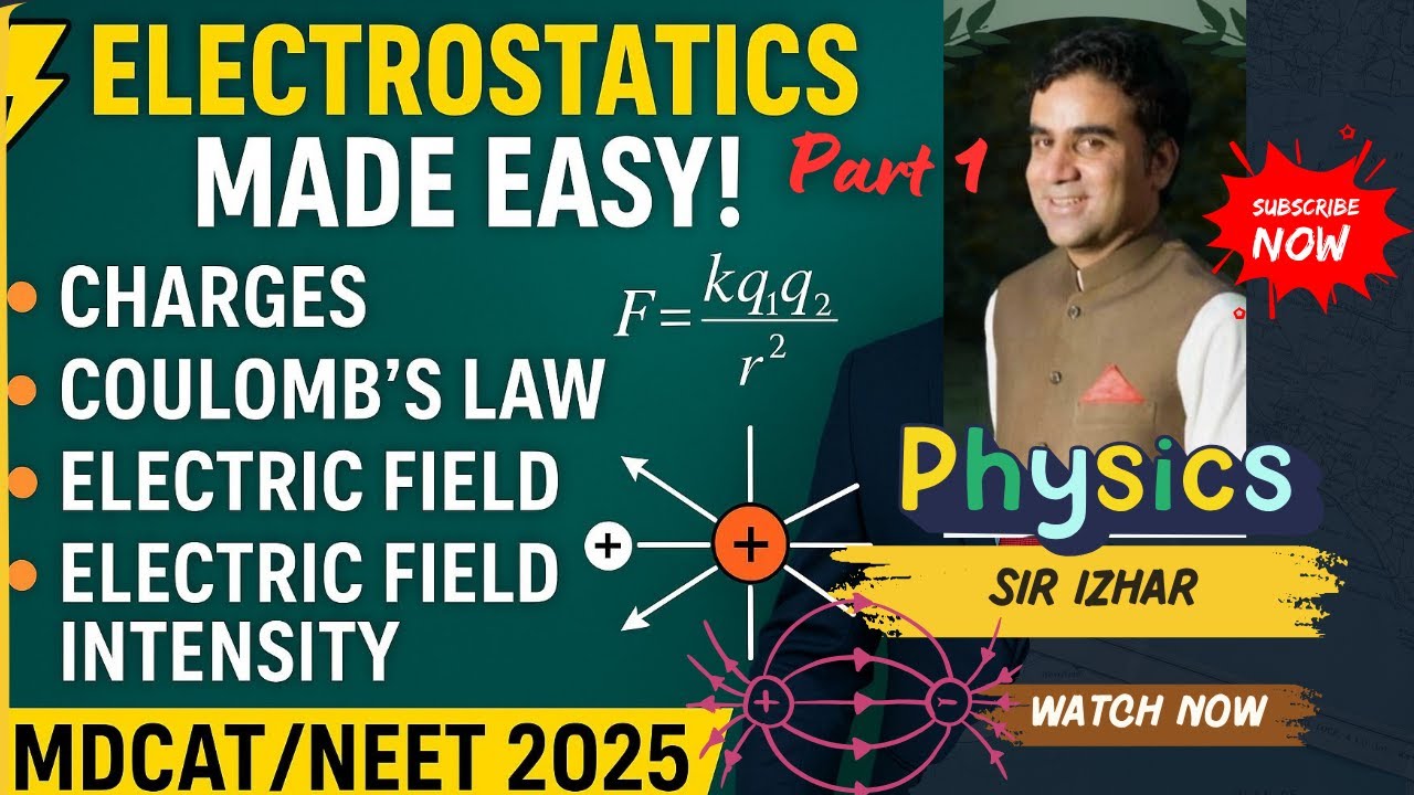 ELECTROSTATICS MADE EASY! ⚡ | Charges, Coulomb's Law, Electric Field ...
