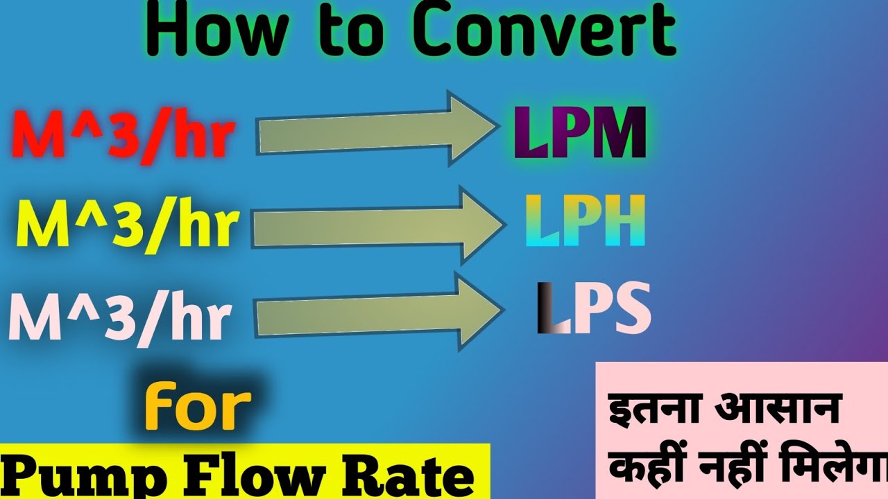 M 3 h To LPM Unit Conversion Pump Flow Rate Unit Conversion YouTube