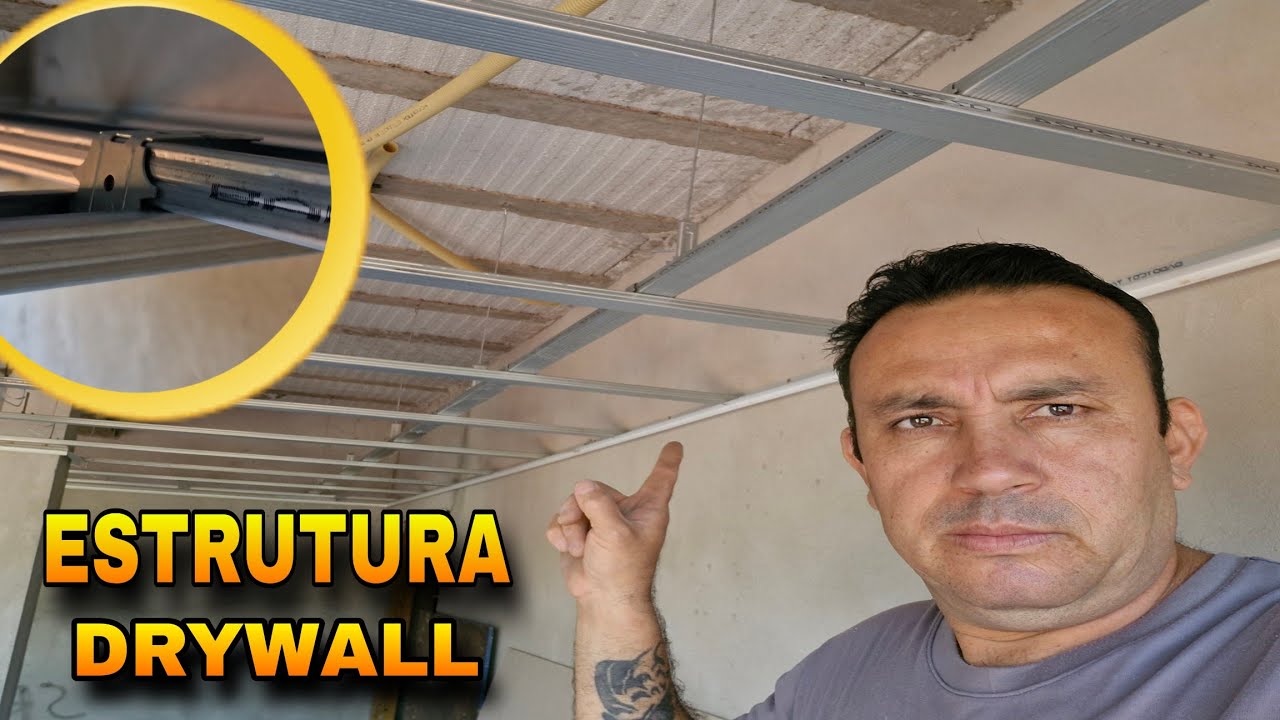 COMO FAZER ESTRUTURA PARA FORRO DRYWALL GESSO ACARTONADO - YouTube