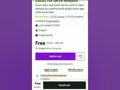 Microsoft Excel - Learn MS Excel For Data Analysis || Udemy Free Course Certificate || Udemy ...
