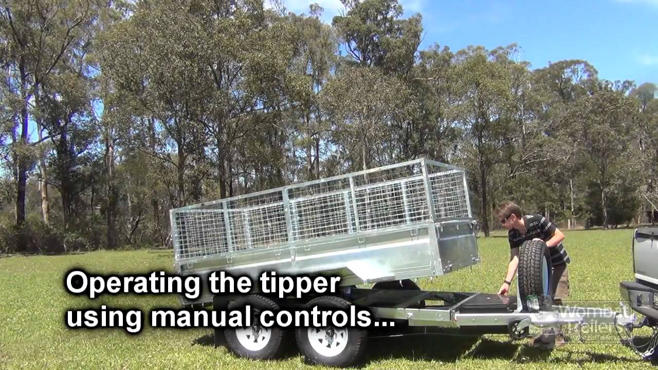 Wombat Trailers - 3 Ton Tandem Tipper Box Trailer - 10ft x 5ft - YouTube