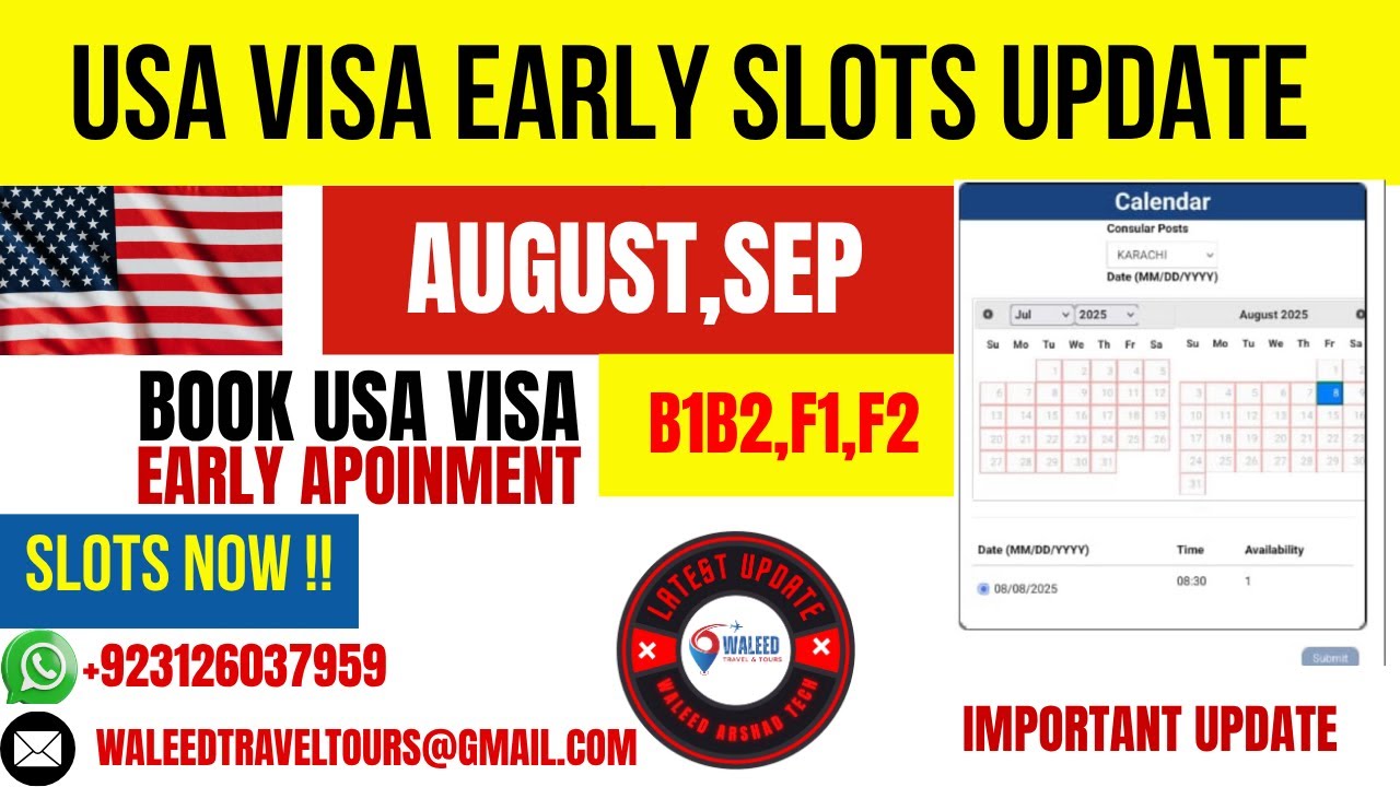 US Visa Slots Update – August & Sep 2025 | F1/F2 Open B1/B2 Open - YouTube