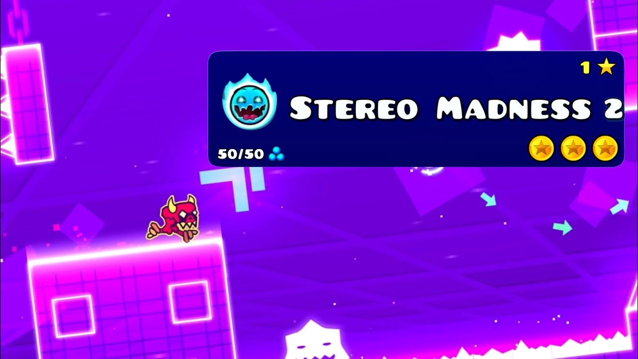 Stereo Madness 2 100% 3 coins by MATHICreator GD | Geometry Dash 2.2 ...