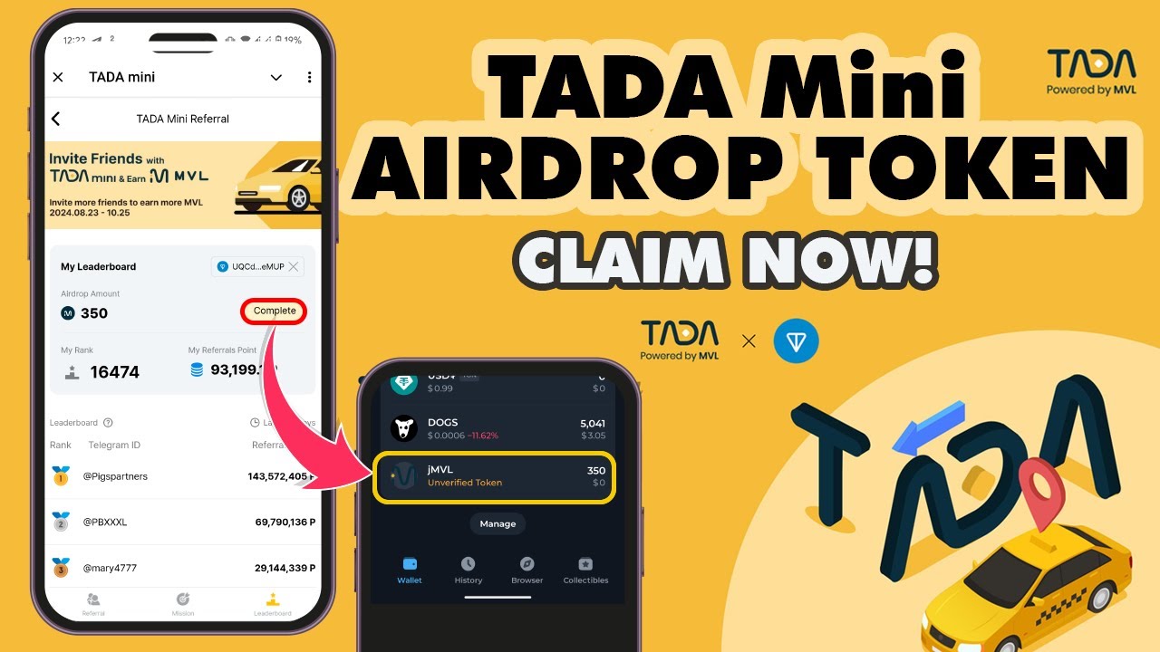 Claim Your TADA mini Airdrop Now! MVL token withdraw (A to Z Details ) by Crypto Buddies - YouTube