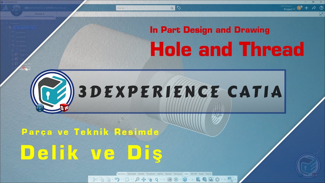 3DEXPERIENCE CATIA - Hole and Thread 🌟 - YouTube
