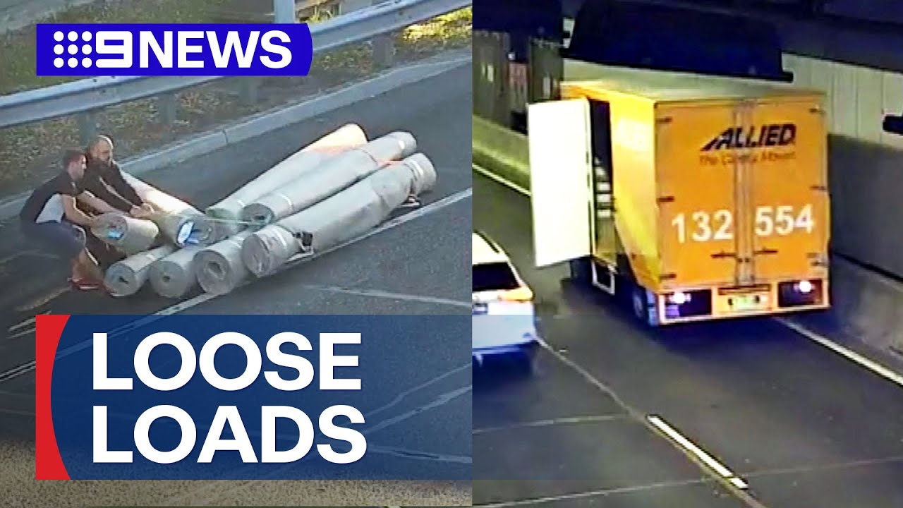 Dangerous cargo incidents caught on CCTV | 9 News Australia - YouTube