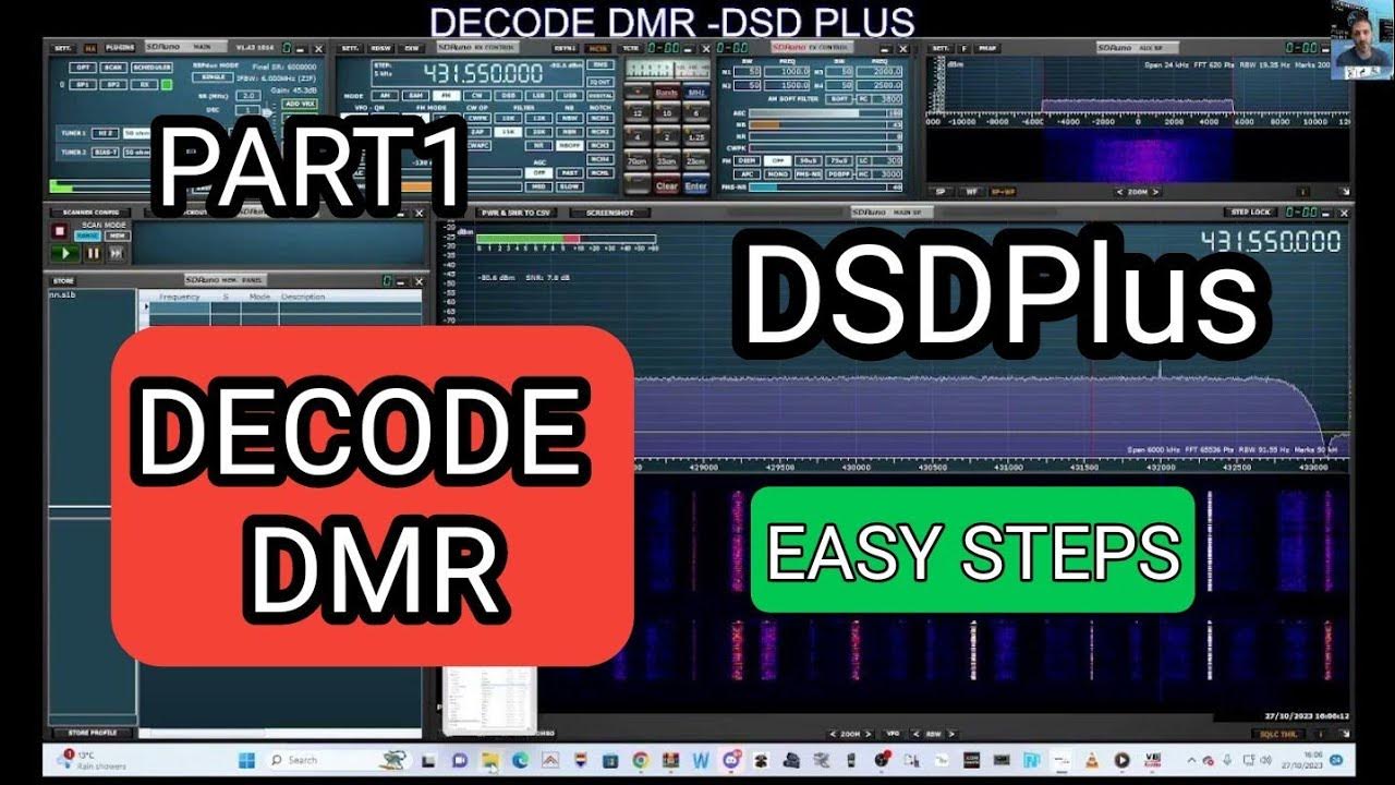 DSDPlus - Decode DMR DSTAR etc - SDRuno/SDRPlay- PART 1 - YouTube