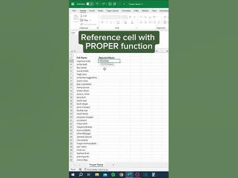 proper Name in excel #excel #exceltips #exceltricks #exceltutorial #viral #ai #shorts #trending ...