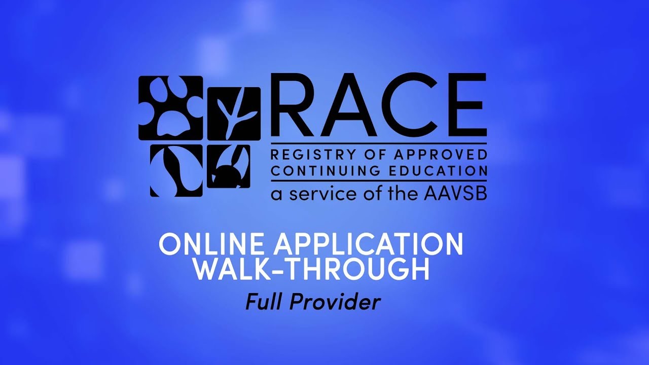 RACE Standards 2018 - Full Provider Application Walk Through - YouTube
