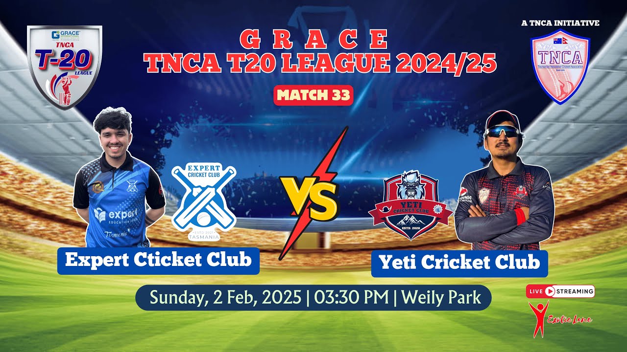 Expert Cricket Club VS Yeti Cricket Club || Match 33 || Grace TNCA T20 ...