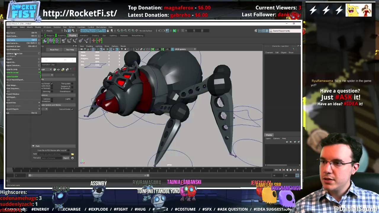 Spider Robot Enemy, Tweaking animation and Exporting to Unity - March ...