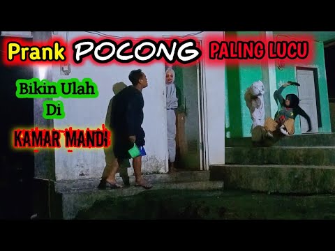 Prank Pocong Paling Kocak & Lucu  || Gangguin Orang Di Kamar Mandi