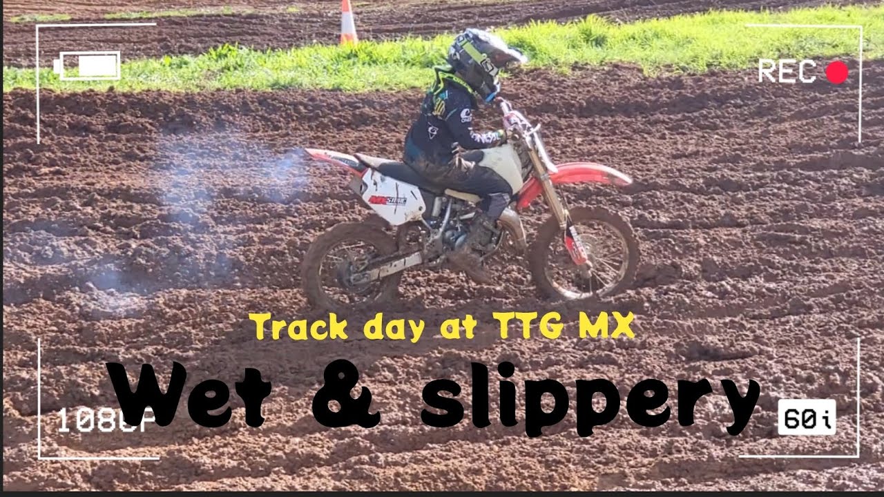 Deeds test Cr80cc out on MX track, condition were challenging. - YouTube