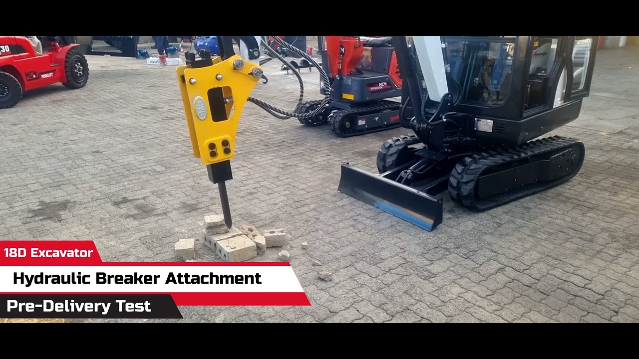 Pre-Delivery Testing of The 18D Hydraulic Breaker Attachment - YouTube