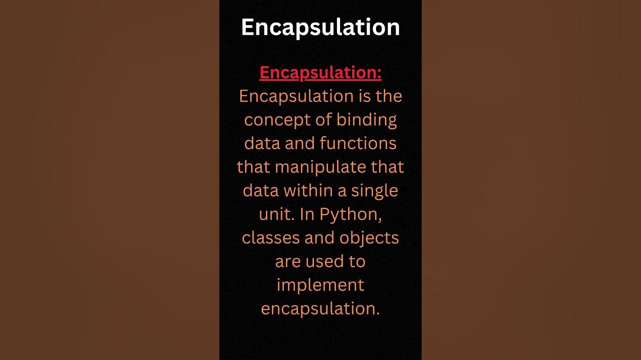 Mastering Encapsulation Protecting Your Python Code And Data Youtube