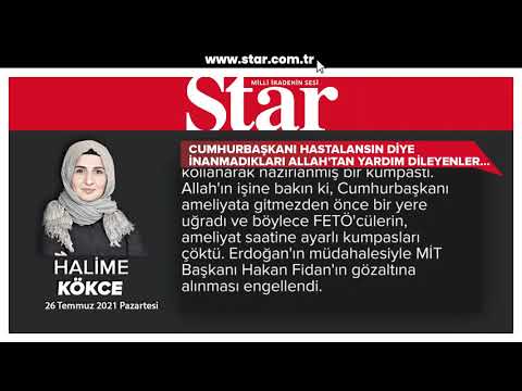 Cumhurbaşkanı hastalansın diye inanmadıkları Allah'tan yardım dileyenler… - Halime Kökce(26.07.2021)