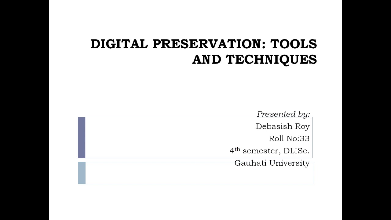 Digital Preservation: Tools and Techniques - YouTube