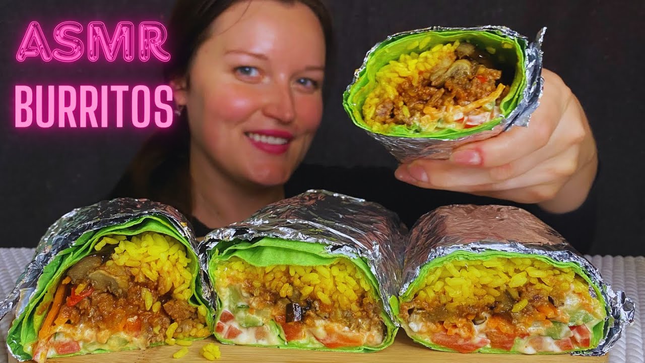 ASMR EATING BIG BURRITOS (NO TALKING) EATING SOUNDS |ASMR MUKBANG 먹방 ...