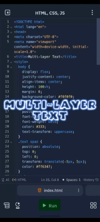 Multi-Layer Text | HTML CSS JAVASCRIPT #coding #youtubeshorts - YouTube