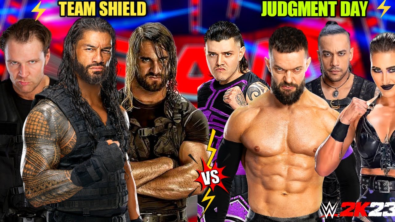 OMG एक ओर खतरनाक मैच 'TEAM Shield Vs TEAM Judgement Day' In WWE 2K23 ...