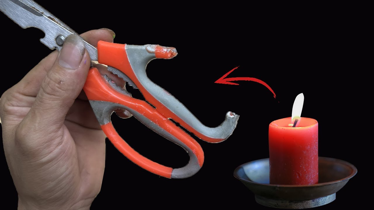 How to Repair Broken Plastic Scissors with a Candle | DIY Science ...