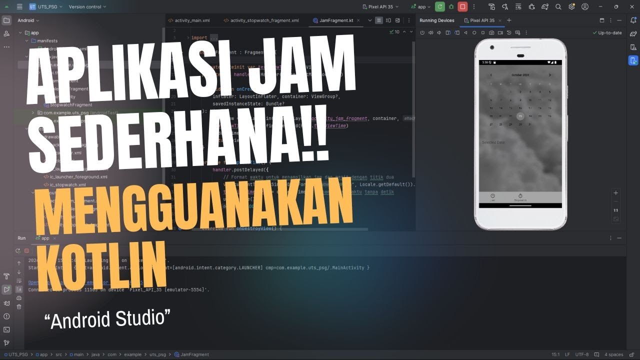 UTS - Galant Anefsyah Pratama (22346031) - Aplikasi Waktu dan Stopwatch - YouTube