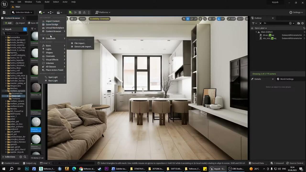 "Unreal ENgine 5 - lumen ; interior visualization working" - YouTube