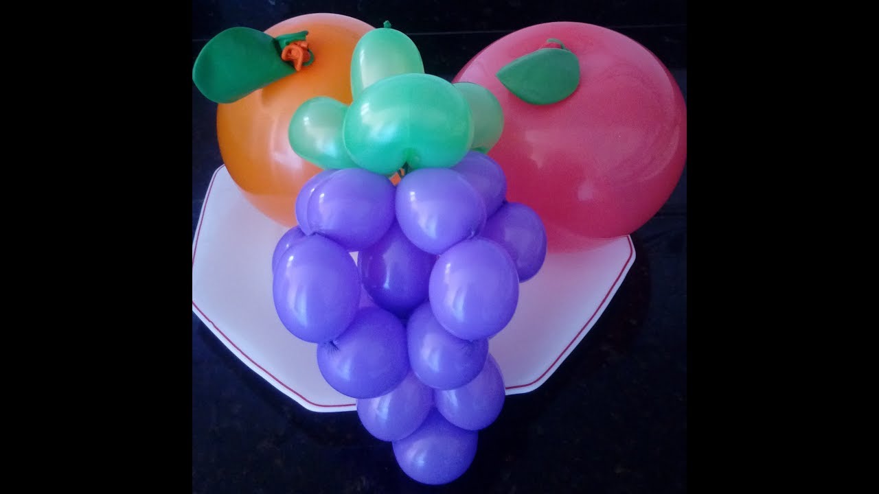 Como hacer frutas en globos - YouTube
