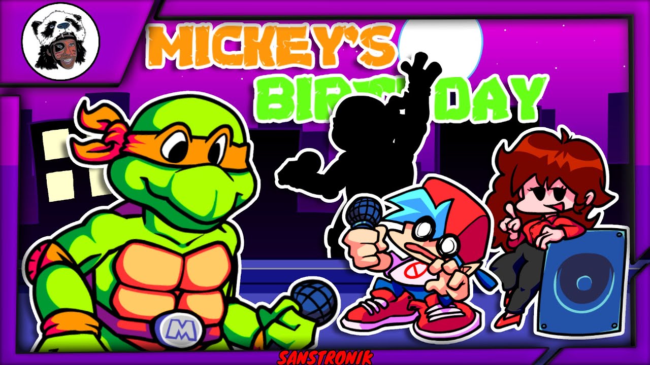 FNF MICKEY'S BIRTHDAY BLOWOUT ONESHOT MICHELANGELO TMNT - YouTube