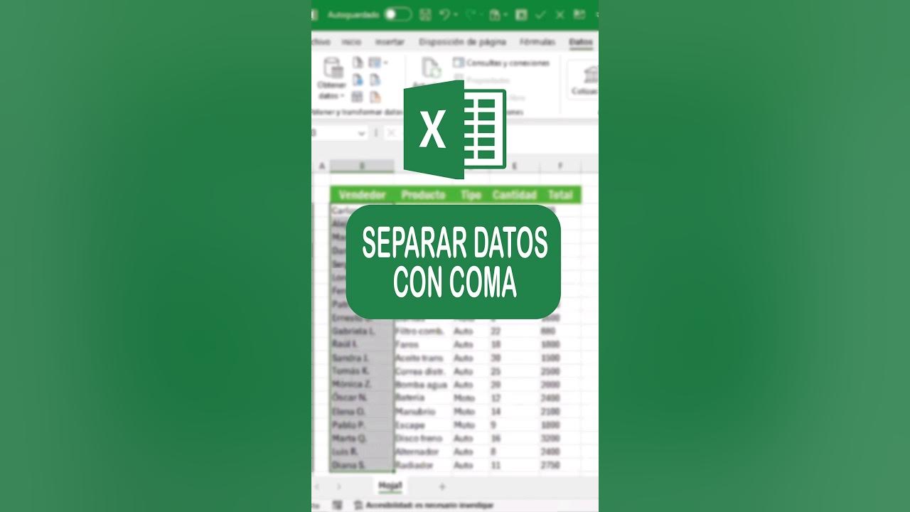 COMO SEPARAR DATOS POR COMAS EN EXCEL #Excel #Exceltips #Exceltutorial #Shorts #Youtubeshorts # ...