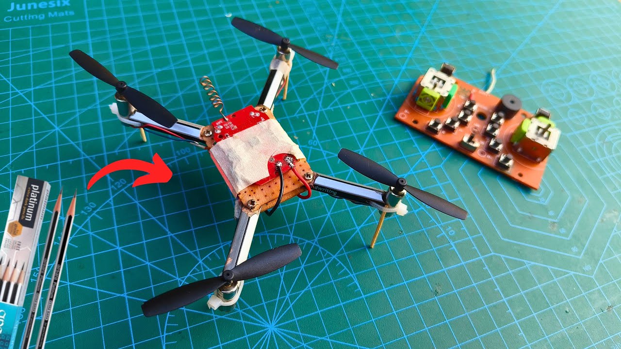 How To Make Quadcopter With Pencil | How To Make Mini Drone kaise ...