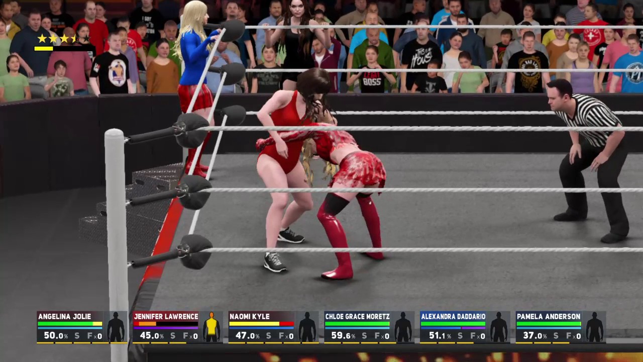 WWE 2K17 Chloe,Alexandra,Pam VS Naomi,Jennifer,Angelina In A 6-Diva ...